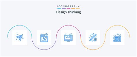 Design Thinking Blue 5 Icon Pack Including Creative Innovation Creative Design Thinking