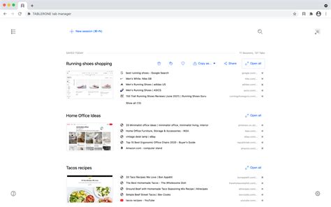 Restore Tabs Chrome Extension TABLERONE