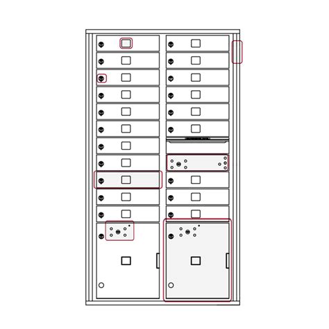 Compartment Lock Assembly For 5 High Compartment Door K65273 K65273