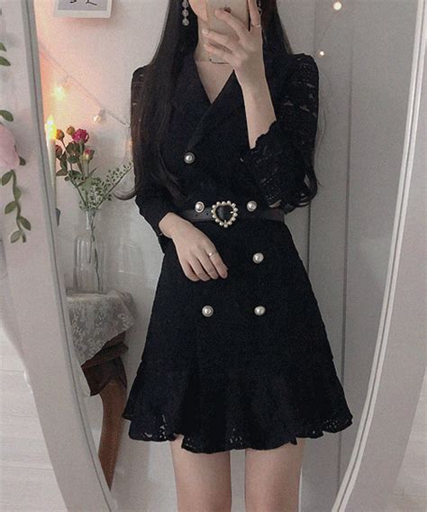 투게더위드미 봄ver 샤샤 카라 레이스 자켓 더블 버튼 미니 플레어 봄여름 원피스 결혼식 하객룩 브라이덜샤워 화이트 블랙 봄신상