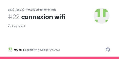 Connexion Wifi · Issue 22 · Eg321esp32 Motorized Roller Blinds · Github