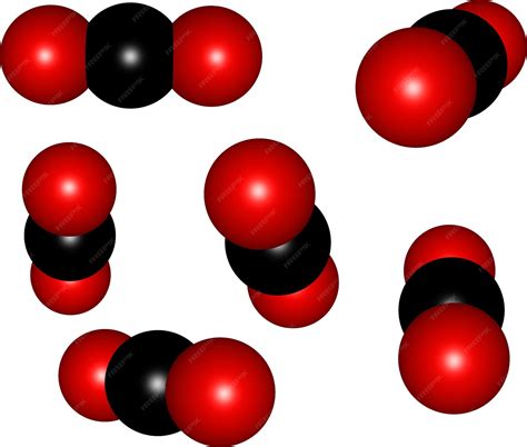 3d Carbon Dioxide Molecule Model Co2 Illustration For Greenhouse Gas