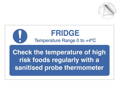 Check Temperature Of Fridge Display Staff Guidance Notice JC Catering And Bar Supplies