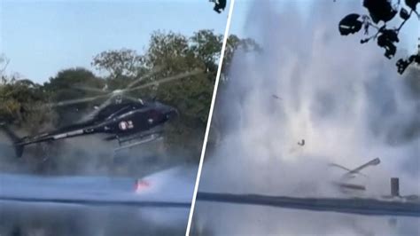 Watch Firefighting Helicopter Crash Into Pond In France Nbc 7 San Diego