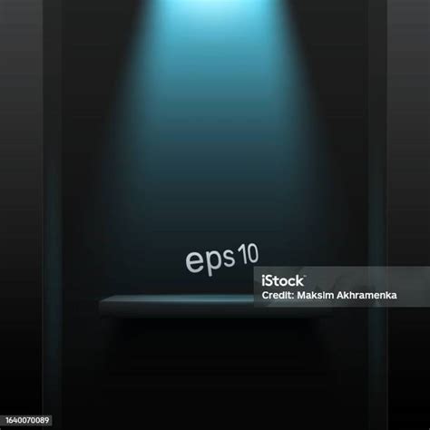 파란색 백라이트가 있는 단순한 어두운 배경입니다 제품을 위한 여유 공간 0명에 대한 스톡 벡터 아트 및 기타 이미지 0명 3차원 형태 검은색 Istock