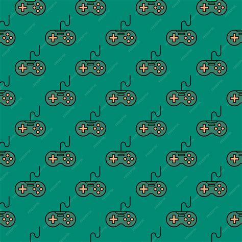 Premium Vector Wired Videogame Controller Vector Gaming Device Colored Green Seamless Pattern