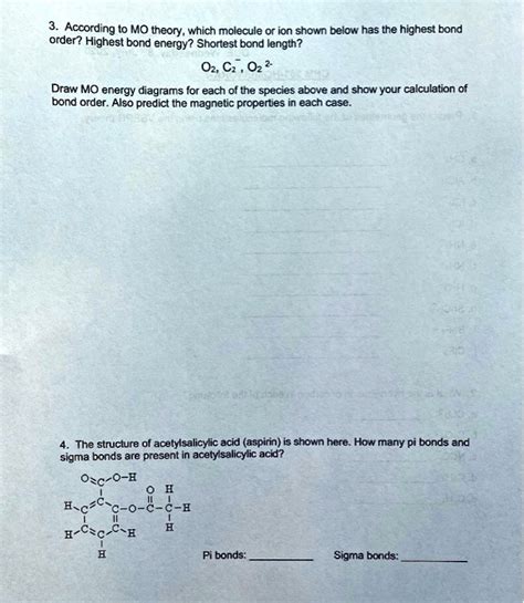 solved according to mo theory which molecule or ion shown below has