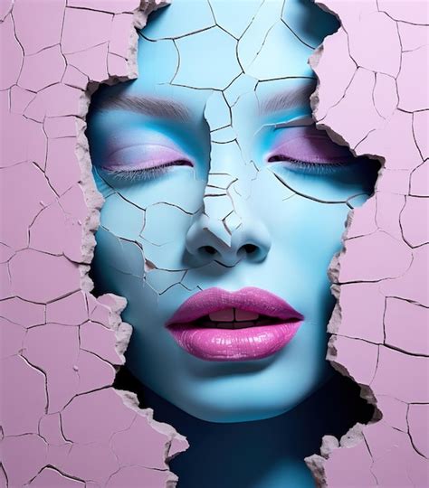 Premium Ai Image Woman Face Emerging From The Wall And Bricks Canvas With Transform Face And