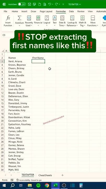 How To Use The Textafter Function In Excel ‼️ Shorts Computer Excel