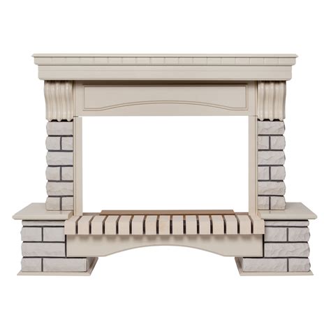 Портал каминный из МДФ RealFlame Country 33 белый дуб, белый камень ...