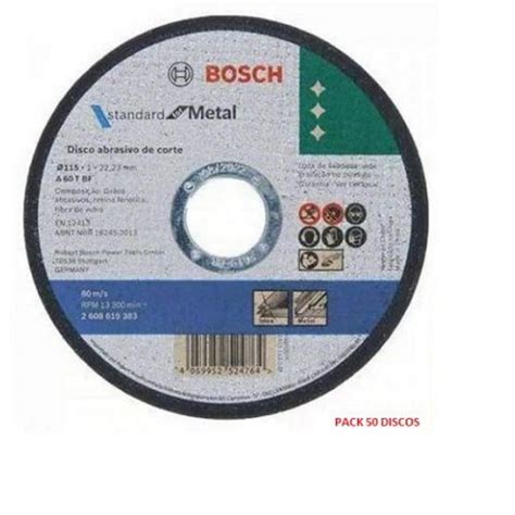 Disco De Corte Bosch Inoxidable Fino Standard 412 X Caja De 50 Unid
