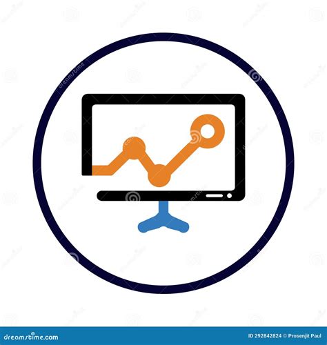Monitor Graph Chart Business Statistics Icon Stock Vector Illustration Of Diagram Report