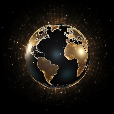 Earth Globe With Glowing Light Premium Ai Generated Image