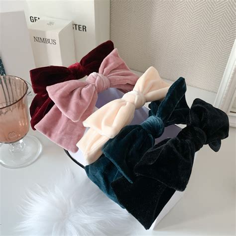 ღ연말 겨울 필수템ღ 키티 벨벳 왕리본 헤어밴드 머리띠 5color 크리스마스 파티 포인트 무지 헤어 머리띠 겨울 헤어밴드 연말 파티 데이트룩 데일리룩 겨울코디 에이블리