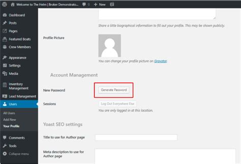 How To Update A User Password For Your Website Boatwizard Help Center