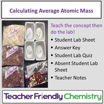 Calculating Average Atomic Mass Chemistry Lab By Teacher Friendly Chemistry
