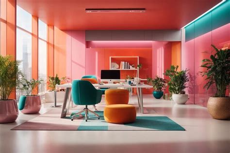 Premium Ai Image Modern Office Interior Design 3d Rendering Concept