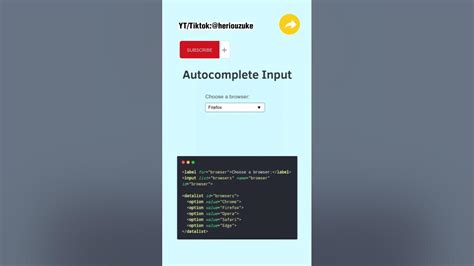 Datalist Autocomplete Html5 Youtube