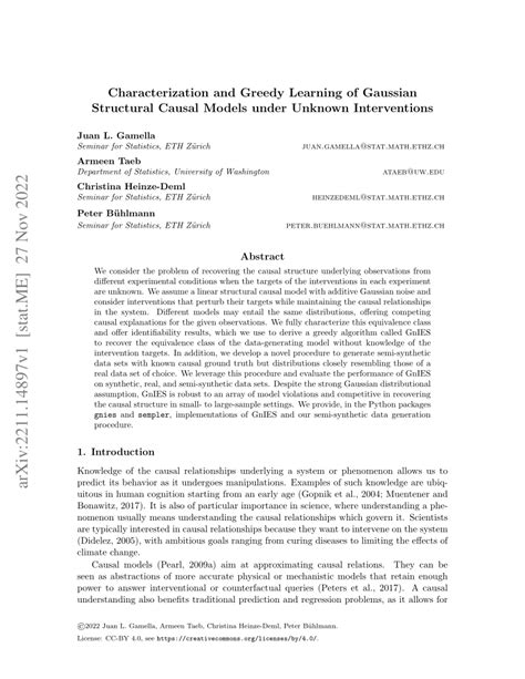 Pdf Characterization And Greedy Learning Of Gaussian Structural