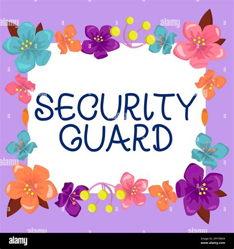 Writing Displaying Text Security Guard Word Written On Tools Used To Manage Multiple Security