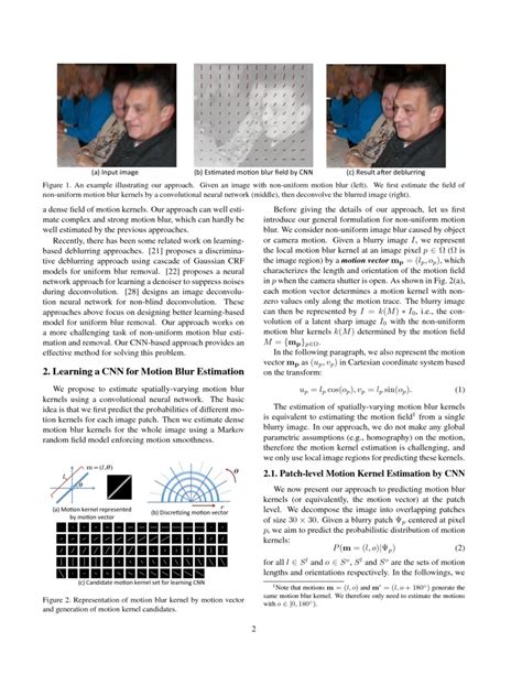 Learning A Convolutional Neural Network For Non Uniform Motion Blur Removal Deepai