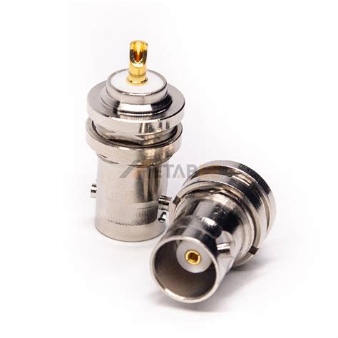Straight Solder Bnc Female Bulkhead Connector For Cable Metabeeai