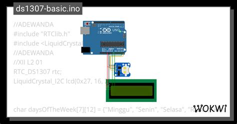 Ds1307 Basic Ino Copy Wokwi ESP32 STM32 Arduino Simulator
