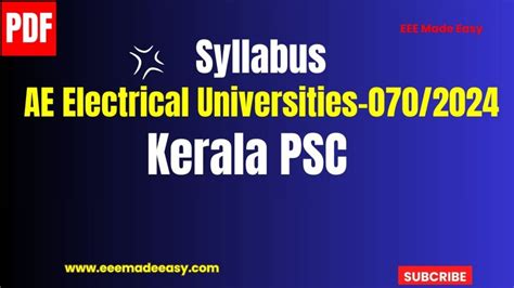 [latest]syllabus Of Kerala Psc Polytechnic Lecturer Electrical And Electronics Engineering