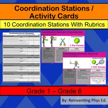 10 Coordination Stations Gr 1 8 Physical Education Activity Cards