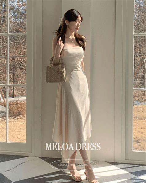 드레시무드우아하게 멜로아 끈 나시 쉬폰 셔링 언발 롱 원피스 에이블리