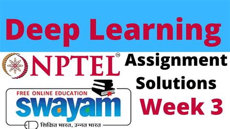 Deep Learning Iit Ropar Week 3 Nptel Assignment Answers Youtube