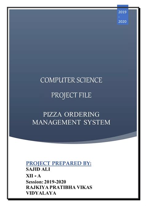 Computer Science Project On Management System Docx Programming