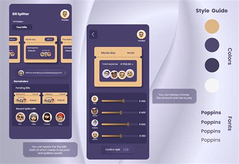 Bill Splitter Ui Design Behance