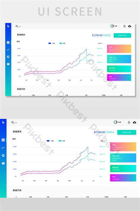 Colorful Gradient Data Report Visualization Ui Web Interface Ui