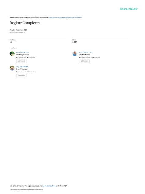 Regime Complex Chapter Pdf Institution Governance