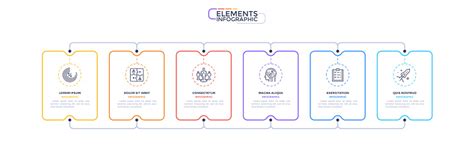 인포그래픽 요소 흰색 배경에 6개의 직사각형 프레임과 아이콘이 있는 선택 다이어그램 회사 서비스 옵션 선택 현대 선형 벡터 그림