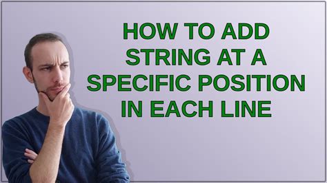 Unix How To Add String At A Specific Position In Each Line Youtube
