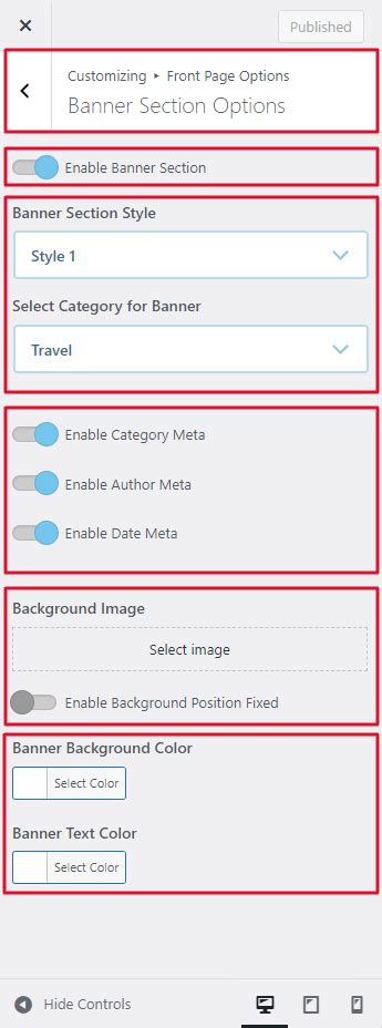 Front Page Options Themeinwp Documentation
