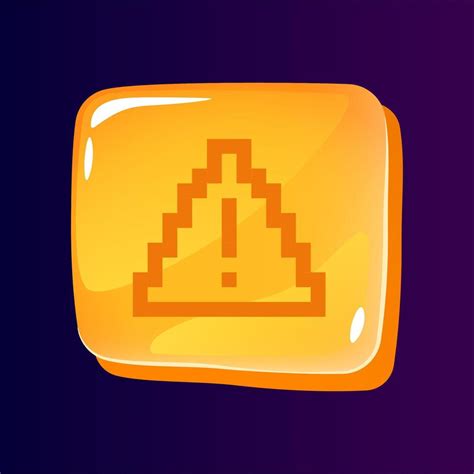 Warning Glossy Ui Button With Pixelated Icon 16090476 Vector Art At Vecteezy