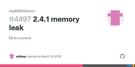 Memory Leak Issue Esp Arduino GitHub