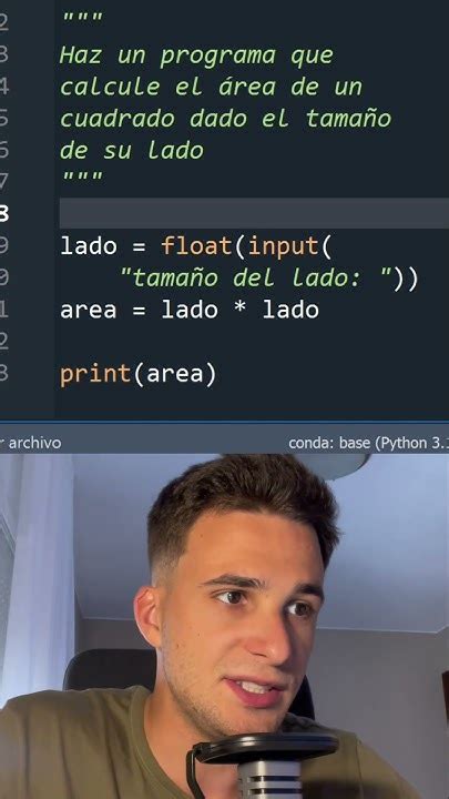 Calcula El Área De Un Cuadrado En Python 📐🐍 Youtube