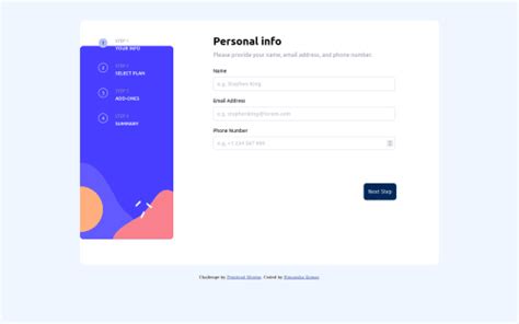 Frontend Mentor Multi Step Form Coding Challenge Solution