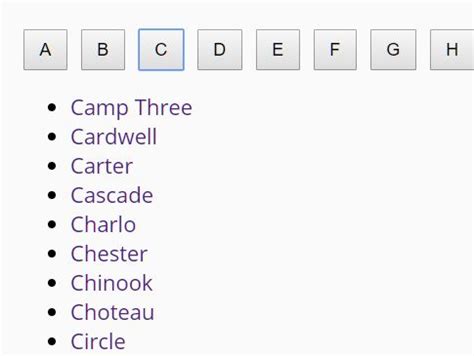 Filter An HTML List Alphabetically AlphaListNav Js CSS Script