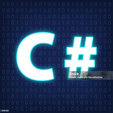 Machine Code Languages In Neon Style Programming Languages Concept C On Binary Code Background