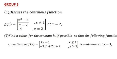 Solved Group 5 1discuss The Continous Function 2 X 4 Gx