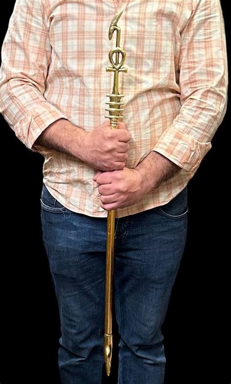 Egyptian Was Scepter Gold Leaf Brass Symbol Of Power Etsy