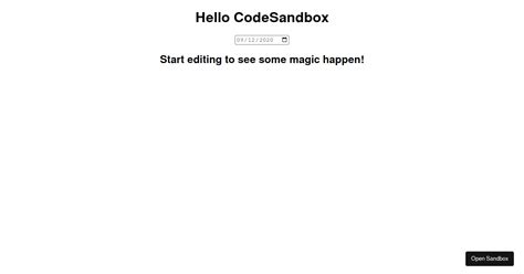 date picker format codesandbox