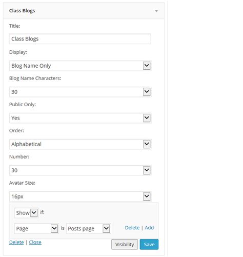 Widget Visibility Edublogs Help And Support