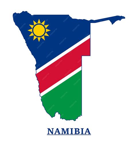 Premium Vector Namibia National Flag Map Design Illustration Of Namibia Country Flag Inside