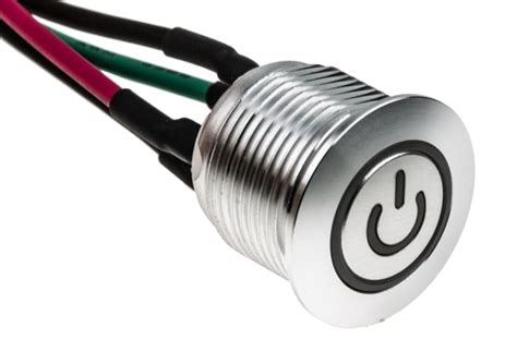 RS PRO RS PRO Illuminated Push Button Switch Momentary Panel Mount Mm Cutout SPST Blue